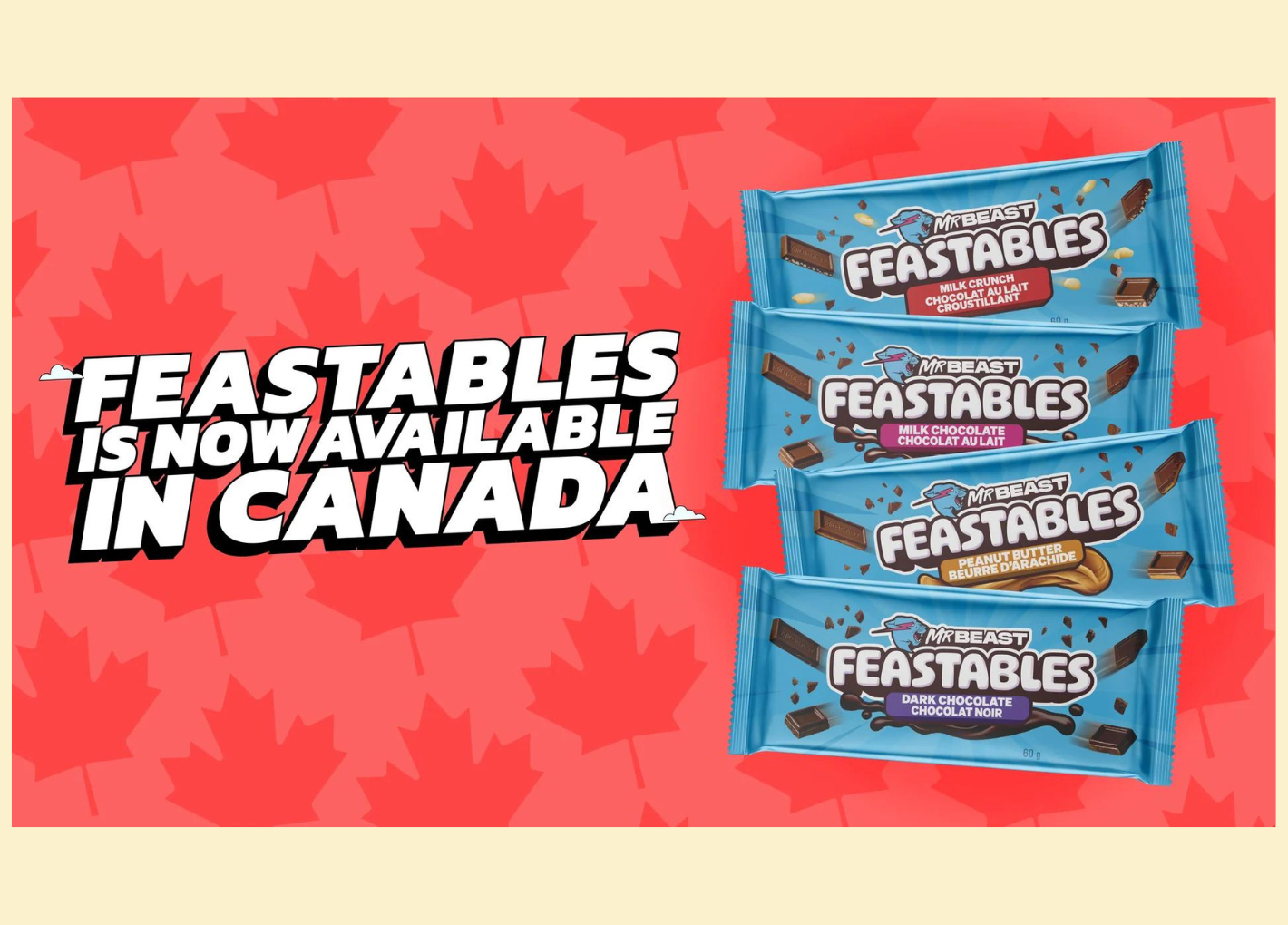 Feastables by Mr. Beast Chocolate Bars Now Available in Canada - Canada ...